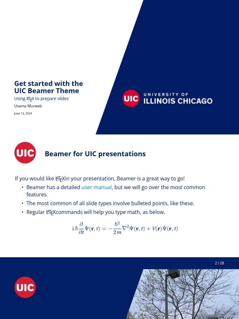 Get Started With The UIC Beamer Theme: Using L TEX To Prepare Slides ...