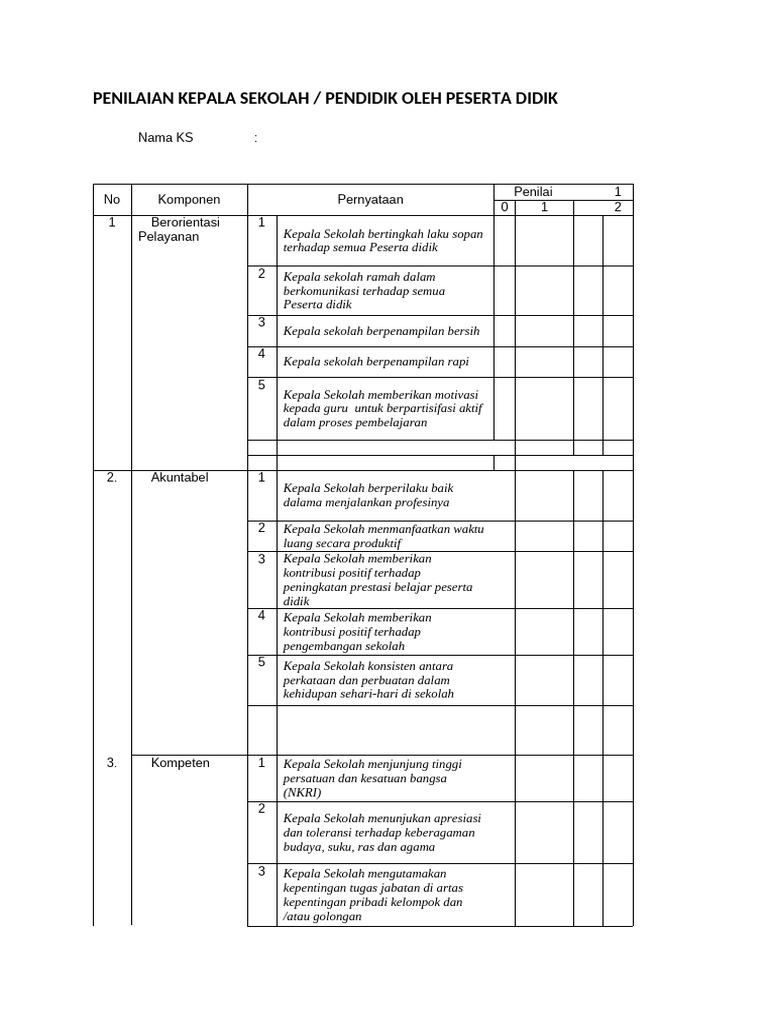 Instrumen Peserta Didik | PDF