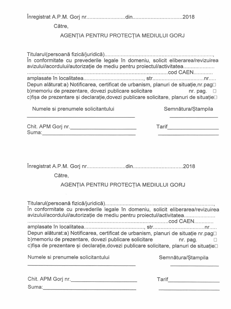 Cerere Mediu Noua 08.2018 | PDF