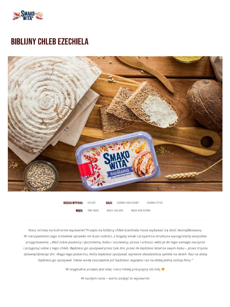 Biblijny Chleb Ezechiela - Smakowity Chleb | PDF