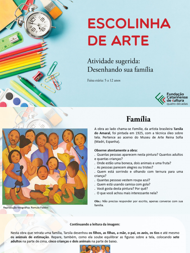 Atividade de Arte: Desenhando Famílias | PDF | Desenho | Pinturas
