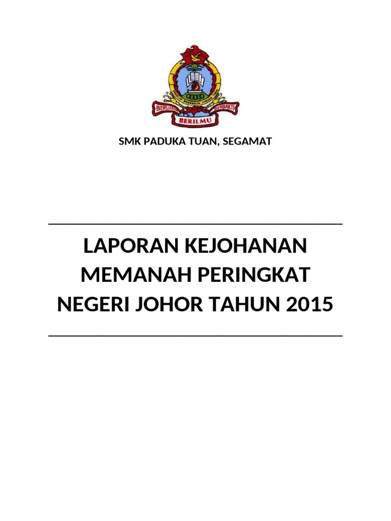 Muka Depan Laporan MSSJ | PDF