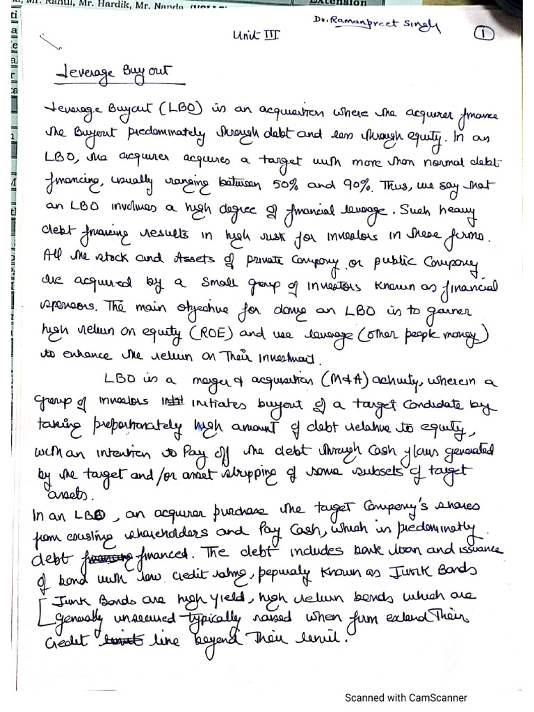 LBO and Capital Structure | PDF