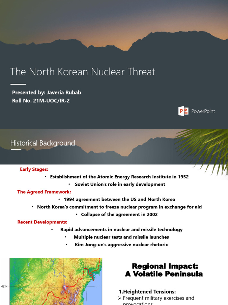 The North Korean Nuclear Threat | PDF | North Korea And Weapons Of Mass ...