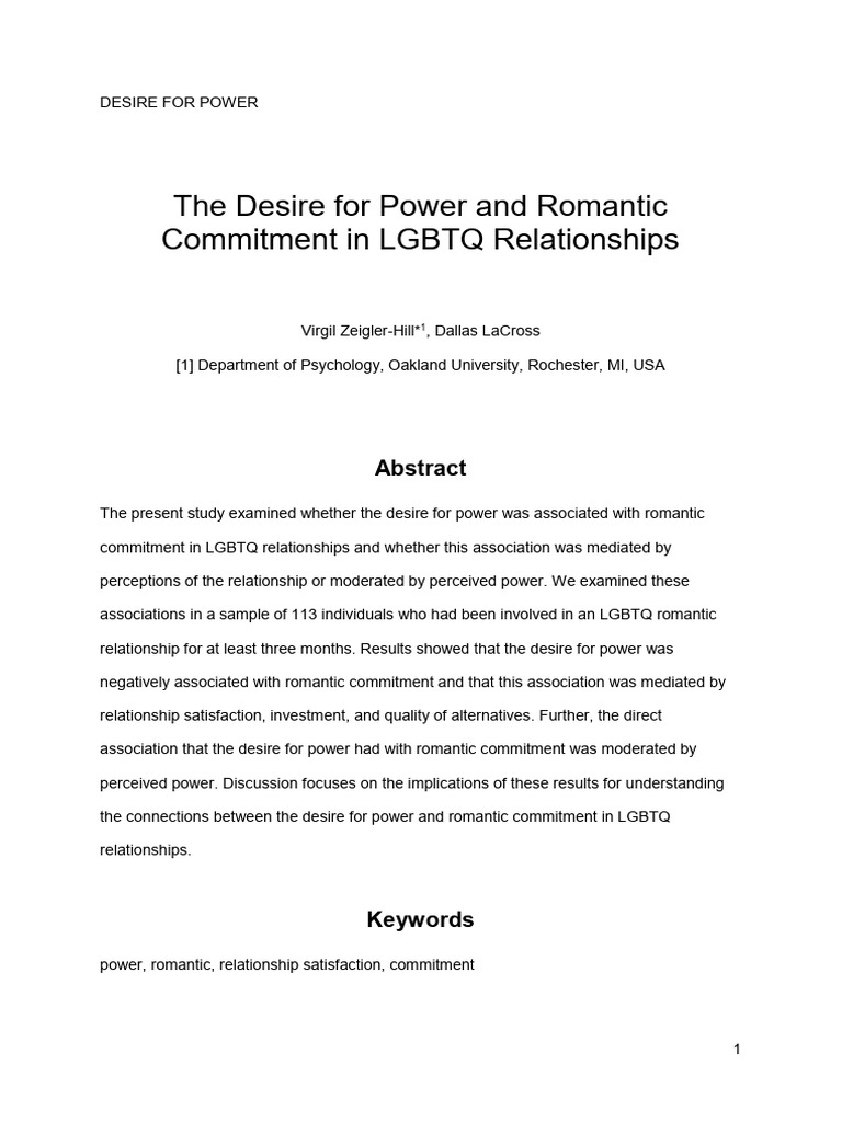 Zeigler-Hill LaCross 2022 LGBTQ Relationships IJPR AAM | PDF | Effect ...