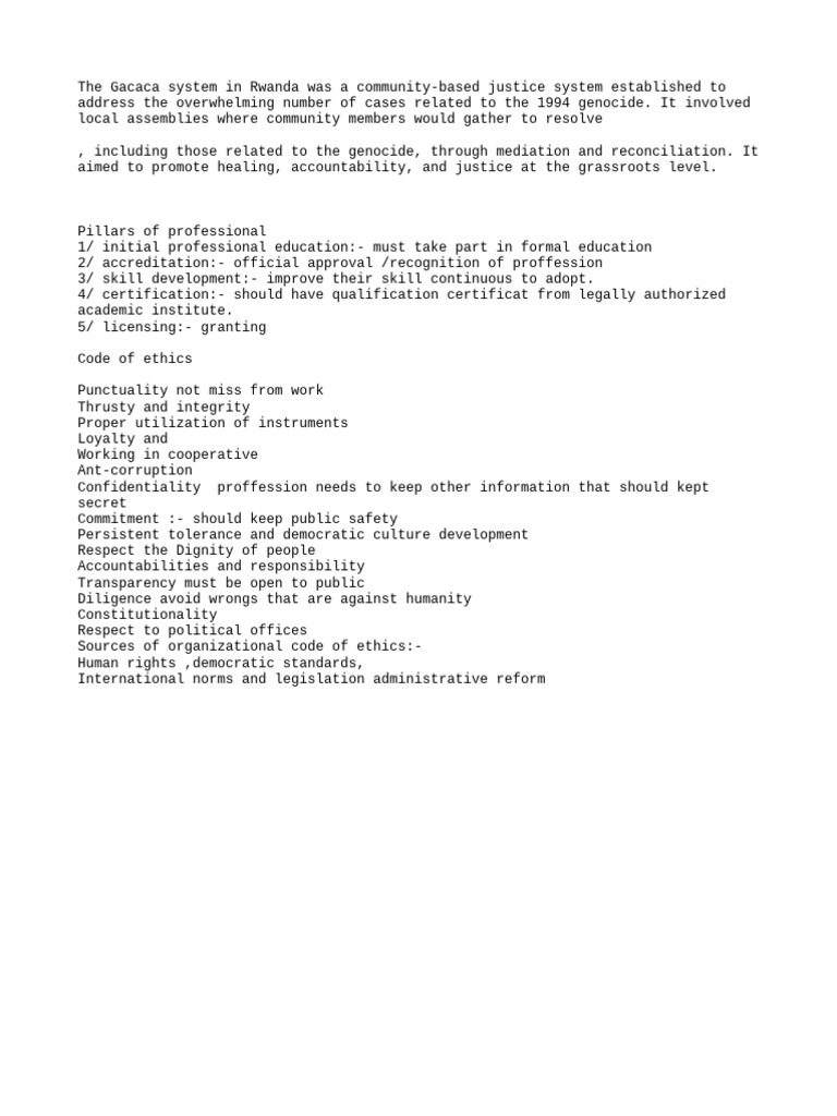 The Gacaca Syst | PDF | Social Science