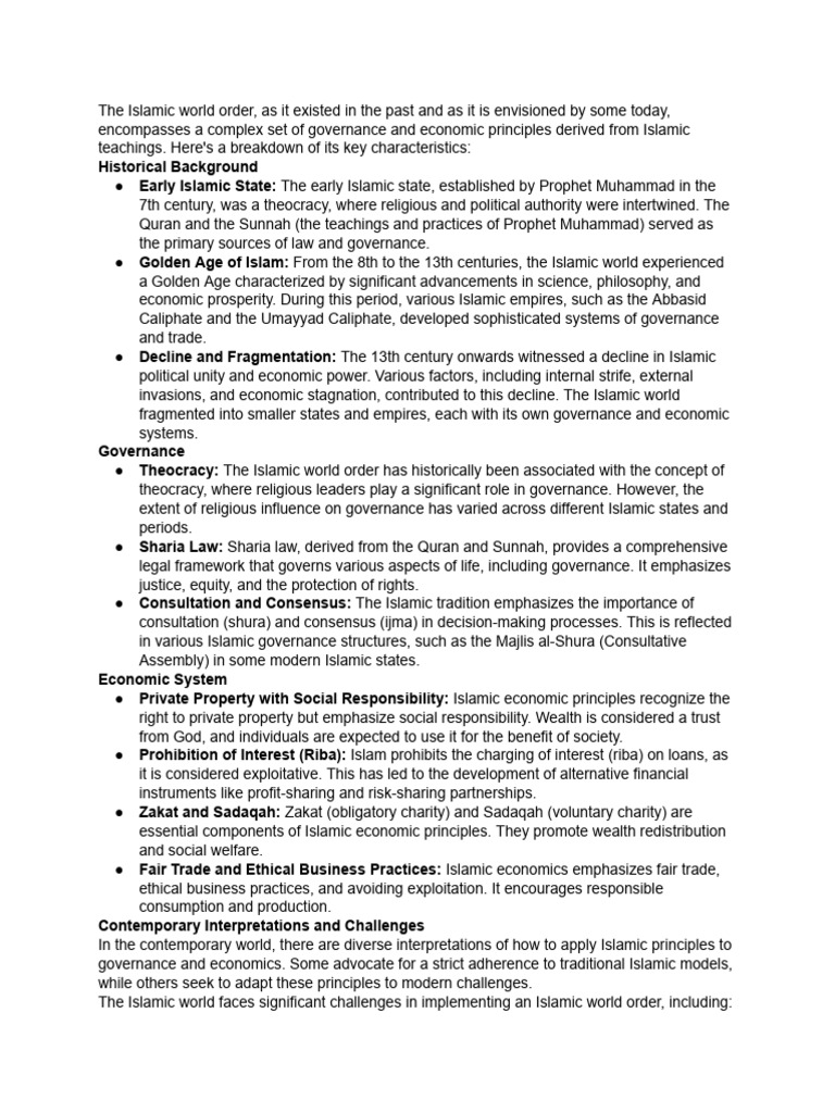 Characteristics of The Islamic World Order (Gover... | PDF | Caliphate ...