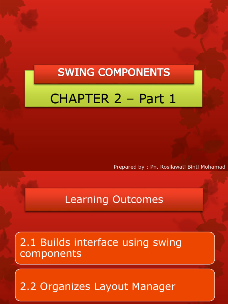 Integrative Programming & Technology (Chapter 2.1 Swing Components) | PDF | Graphical User ...