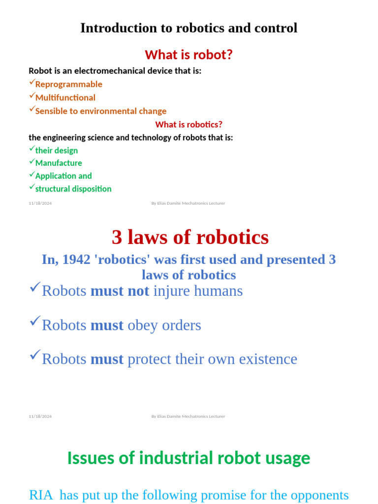 Introduction To Robotics Elias | PDF | Coordinate System | Robot