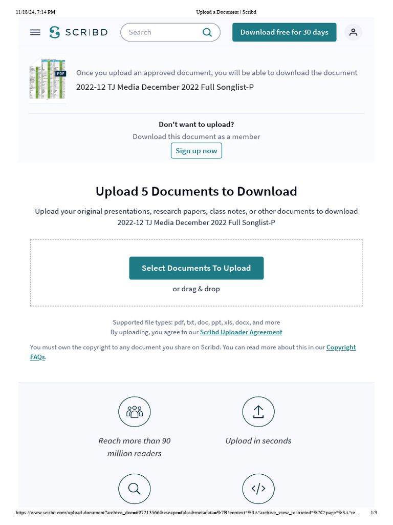 Upload A Document - Scribd | PDF | Scribd | Web 2.0