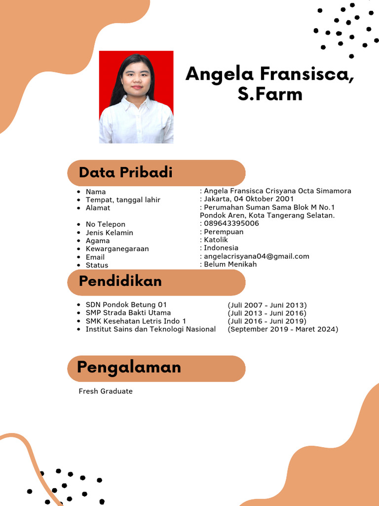 CV Angela Fransisca | PDF