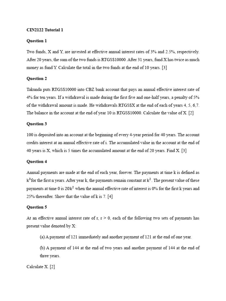 CIN2122 Tutorial 1 | PDF