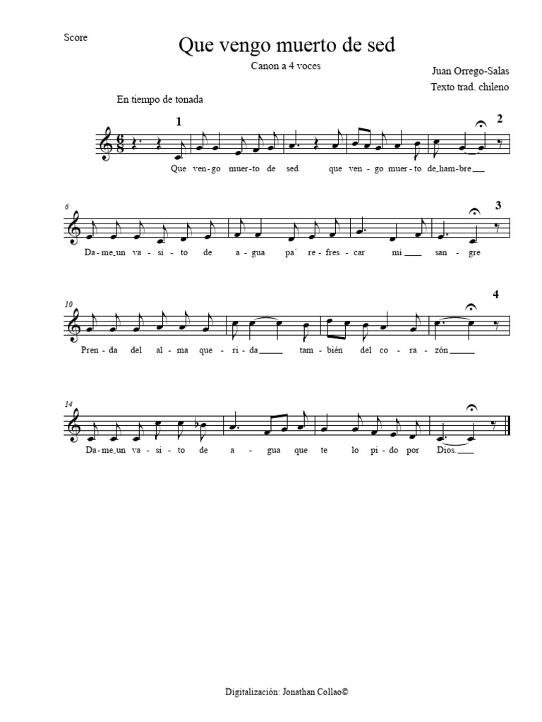 Que Vengo Muerto de Sed | PDF