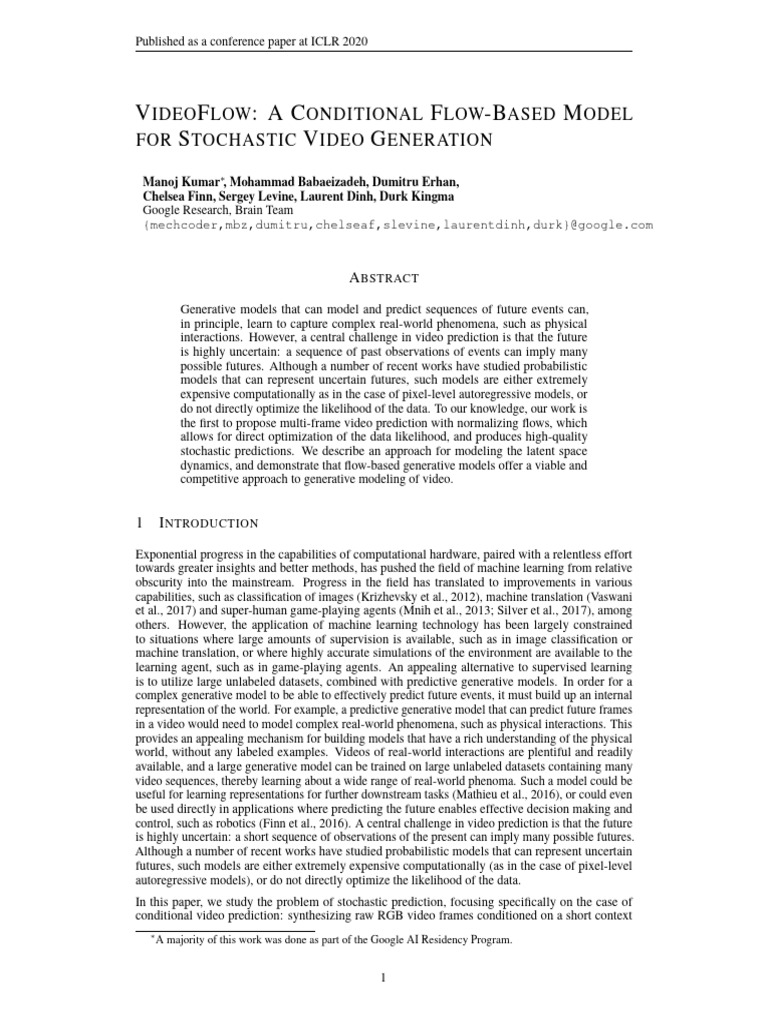 Video Flow A Conditional Flow Based On Nanoparticles | PDF | Prediction ...