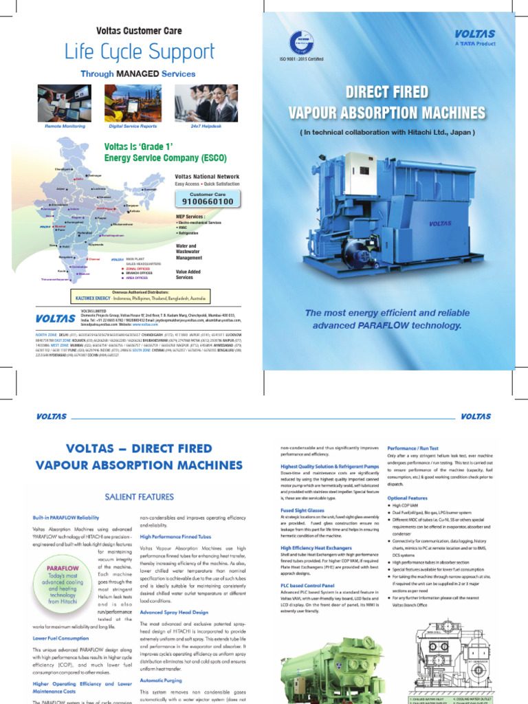 Voltas VAM Direct Fired Catlog | PDF | Home Appliance | Applied And Interdisciplinary Physics