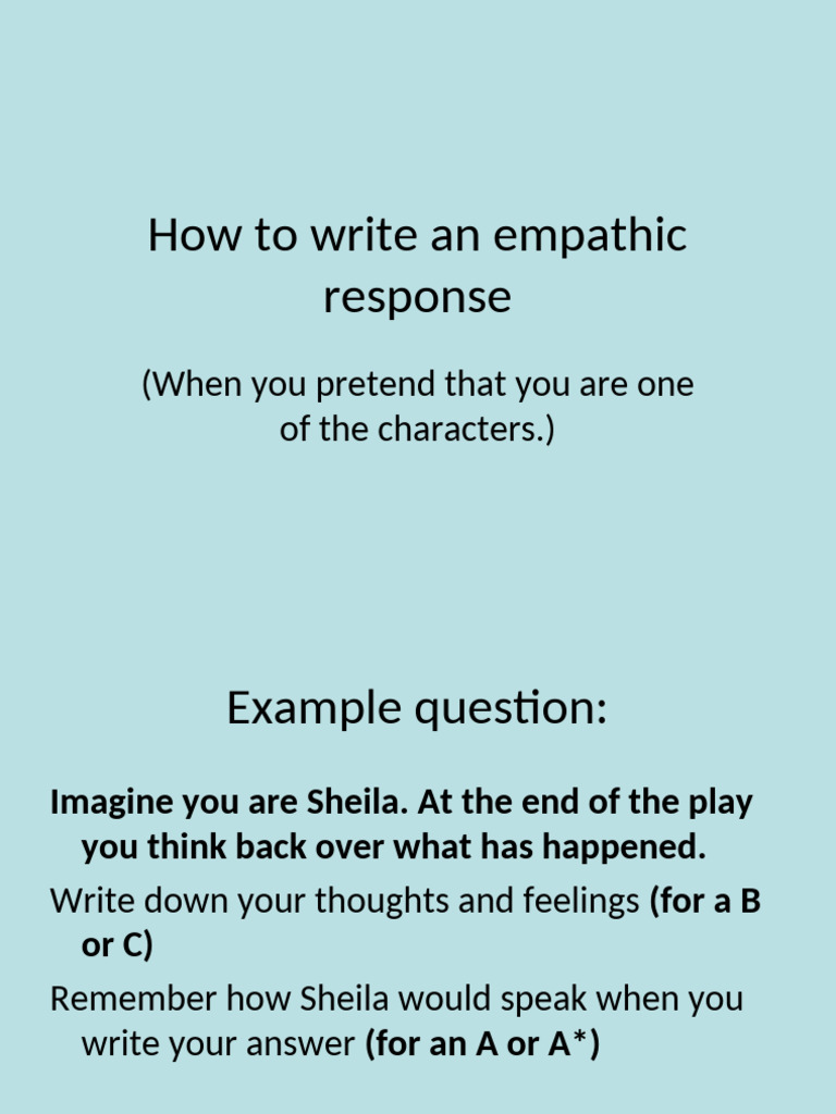 How To Write An Empathic Response1 | PDF | Poetry
