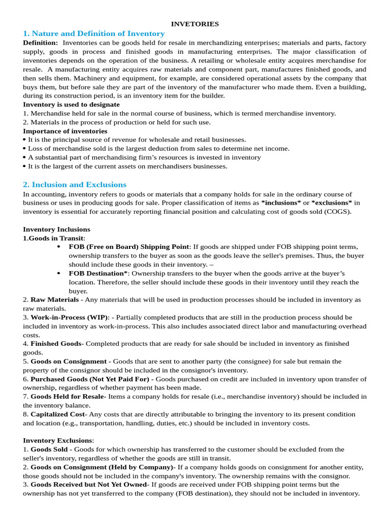 Understanding Inventory Management Basics | PDF | Cost Of Goods Sold ...