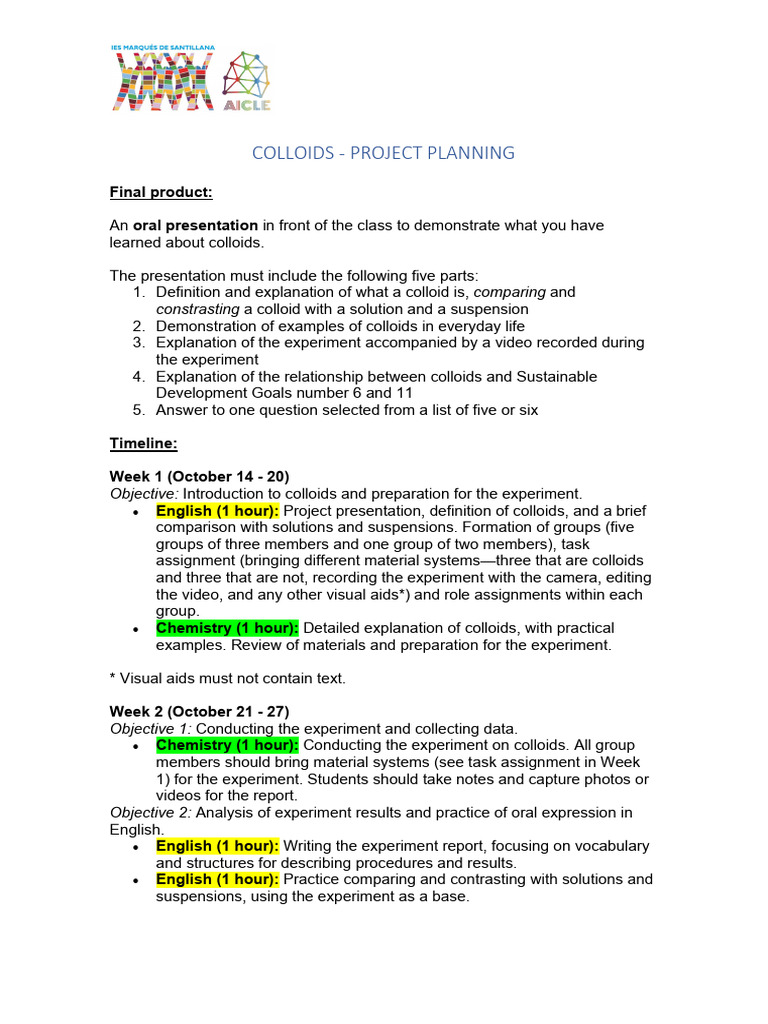Colloids Project - Planning | PDF | Experiment | Cognition