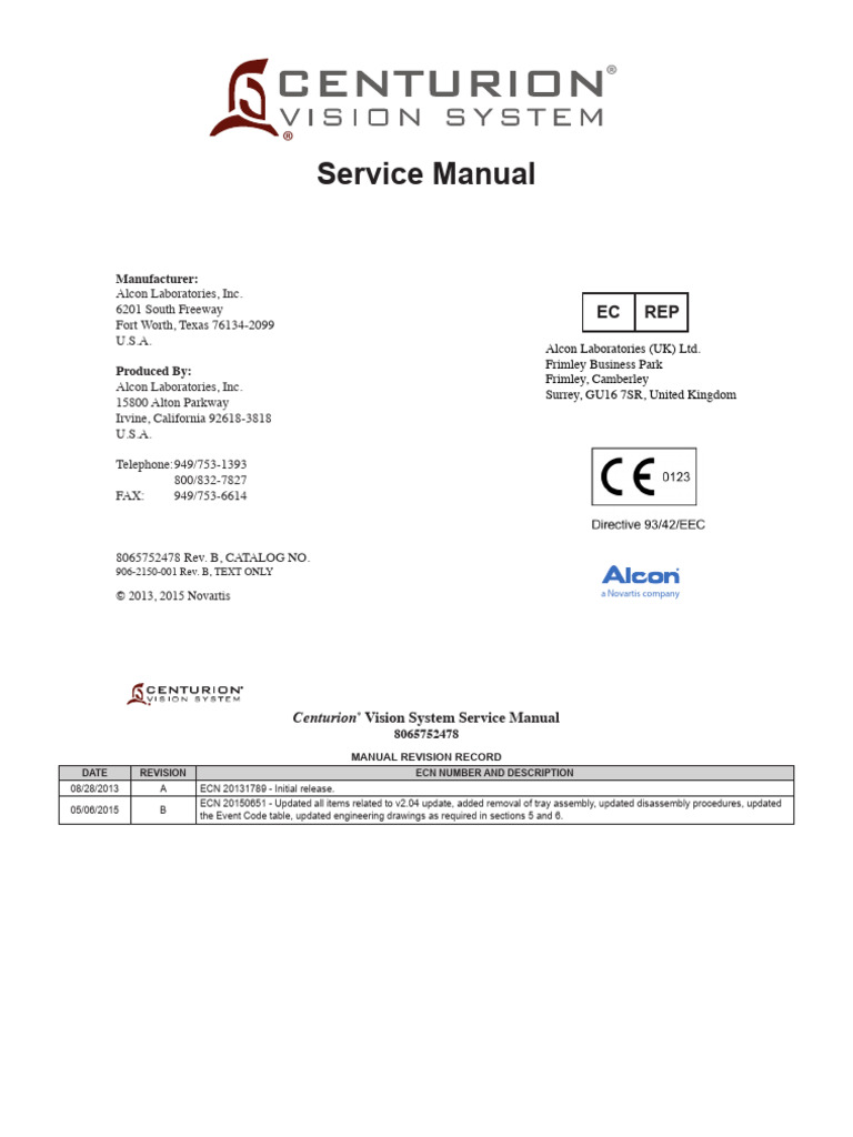 Centurion Service Manual (For Customer) | PDF | Electrical Connector | Electrical Engineering