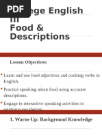 A2 Food Vocabulary and Exercises | PDF | Foods | Cooking