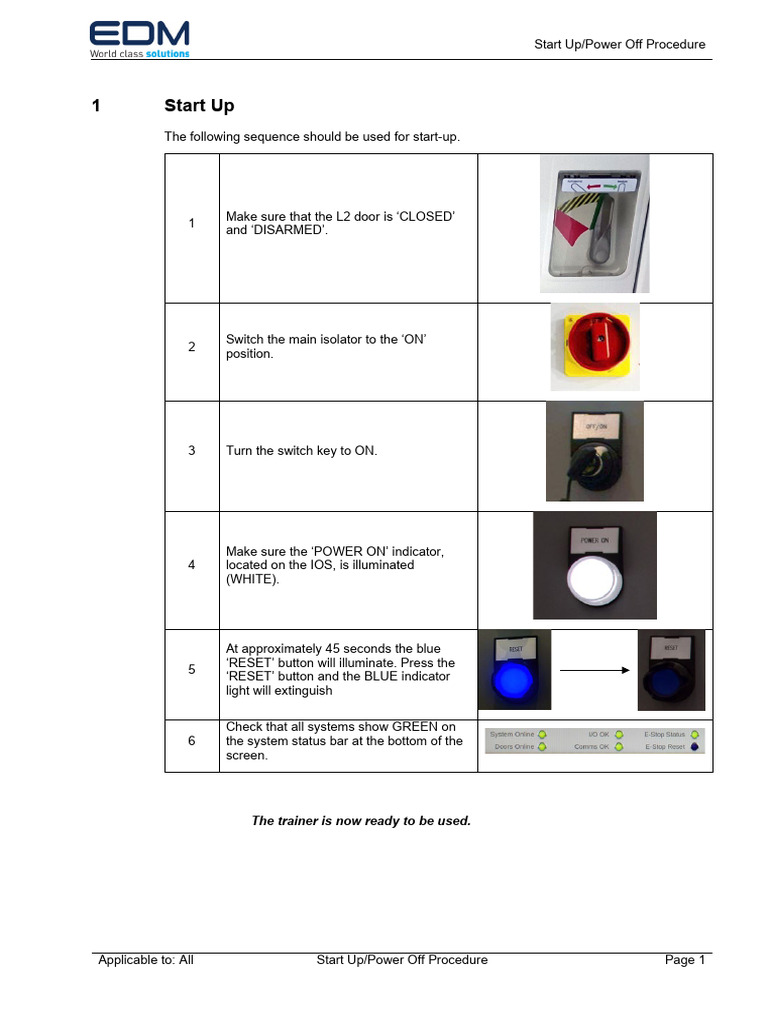 Start Up - Shut Down Procedure | PDF