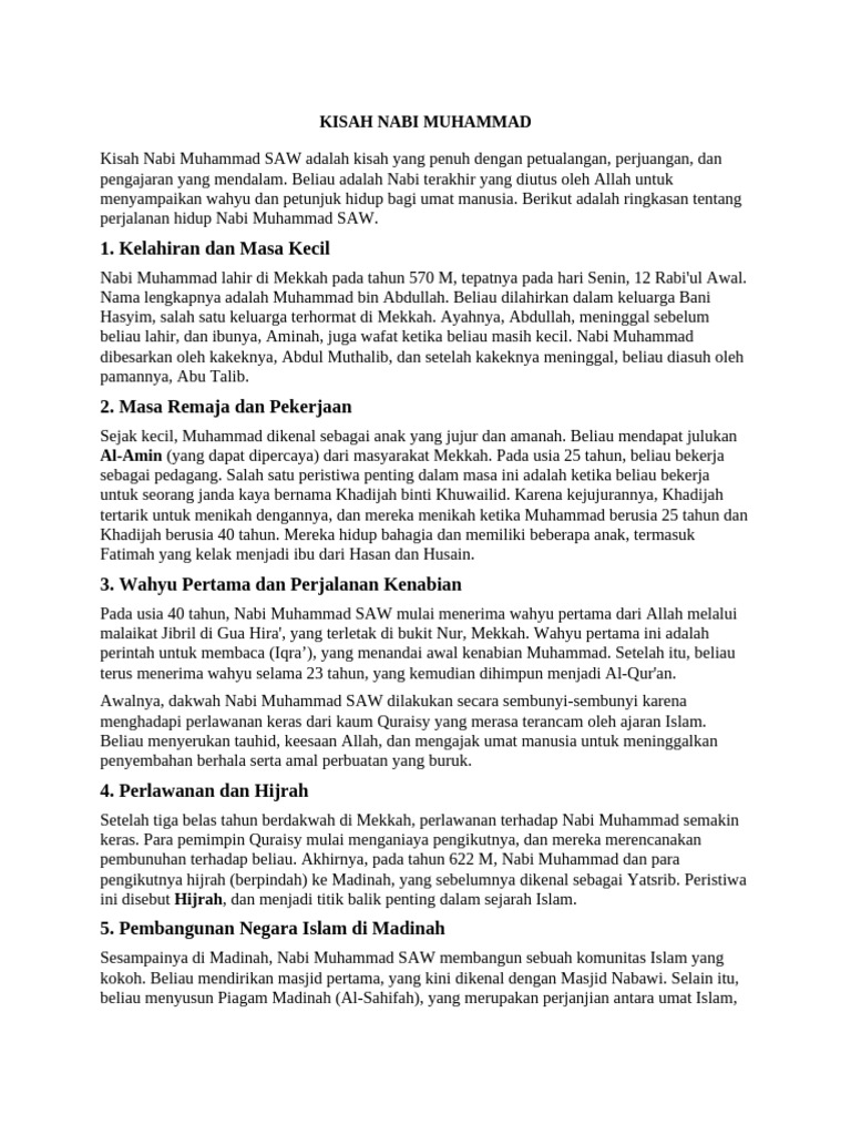 Kisah Nabi Muhammad | PDF