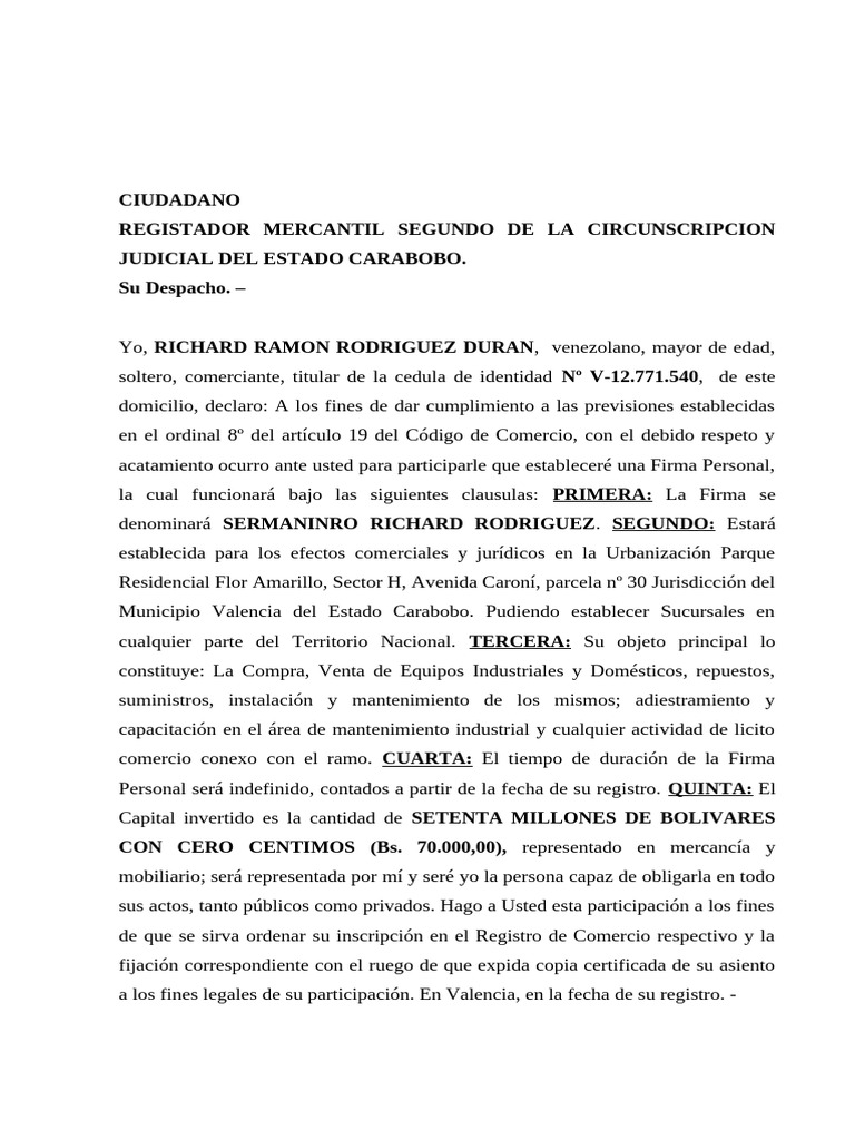 Registro de Firma Personal de Rodríguez | PDF | Ciencias sociales | Derecho