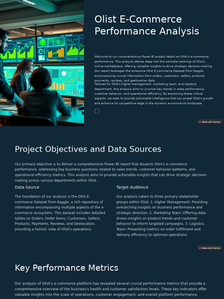Olist E Commerce Performance Analysis Presentation | PDF | Marketing | Customer Satisfaction