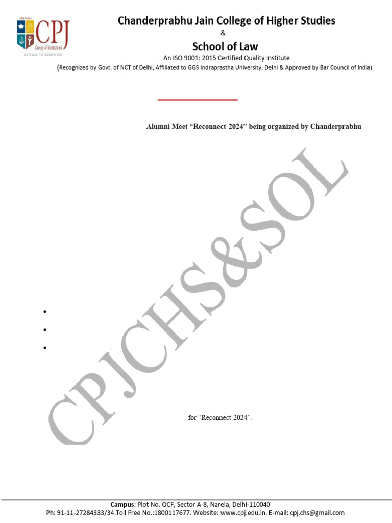 Sponsorship Opportunities for Reconnect-2024 | PDF | Law School | Justice