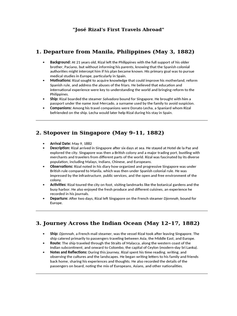José Rizal | PDF | Philippines | Suez Canal