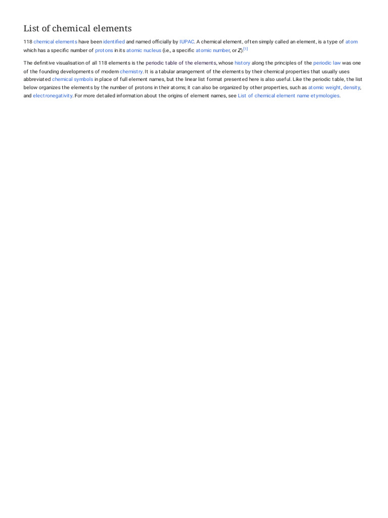 List of Chemical Elements | PDF | Chemical Elements | Sodium
