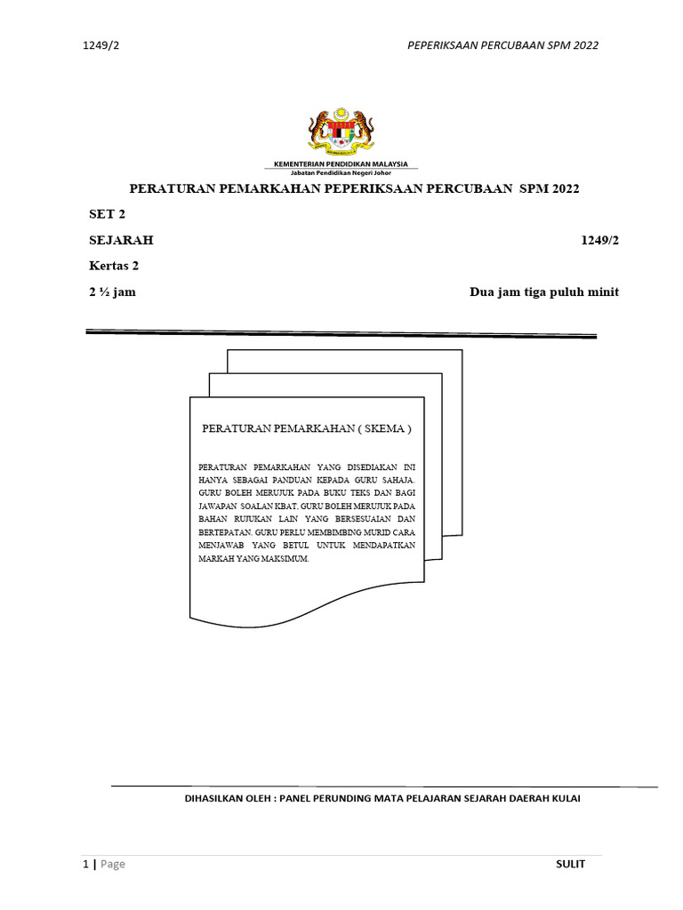2022 Skema Trial K2 Johor (Kulai) Set 2 | PDF
