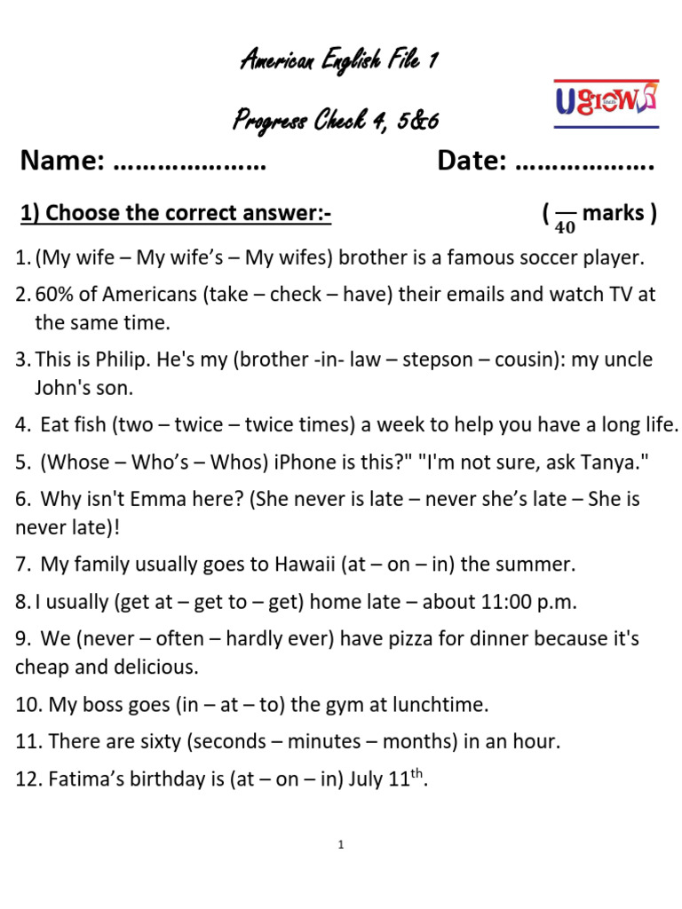 Progress Check 4,5&6 | PDF