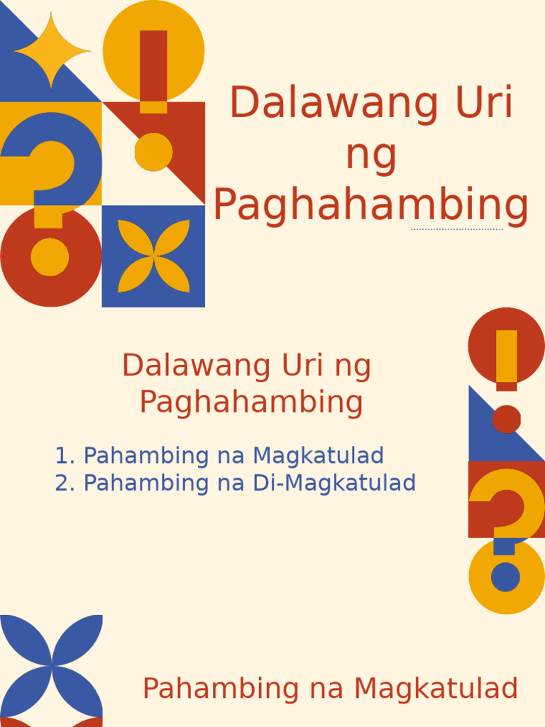 Uri NG Paghahambing | PDF