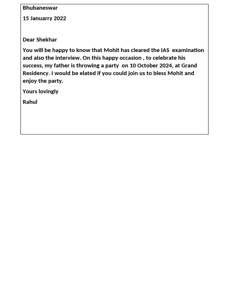 Informal Invitation Example | PDF