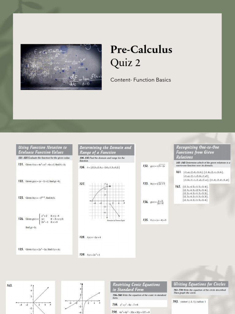 康橋 Pre-Calculus Quiz 2 | PDF