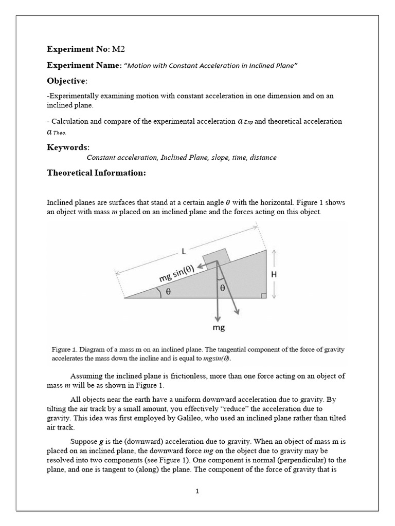 Exp 2 Theo | PDF | Acceleration | Force