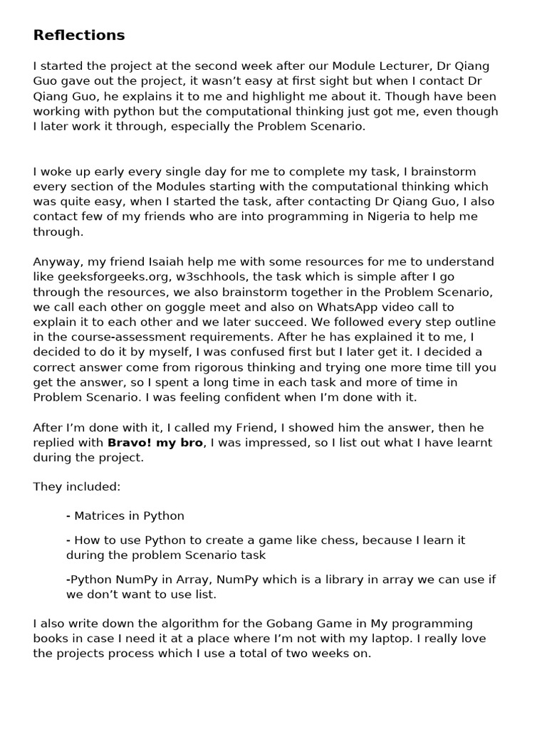 Reflective_Report | PDF | Software Development | Software Engineering