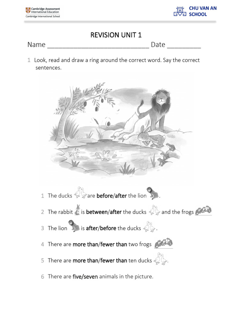 PM1 - 1 - Worksheet Revision Unit 1 - Language Support | PDF