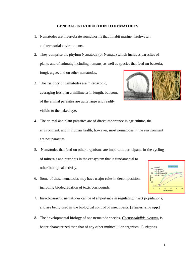 Introduction of Nematodes | PDF | Nematode | Parasitism