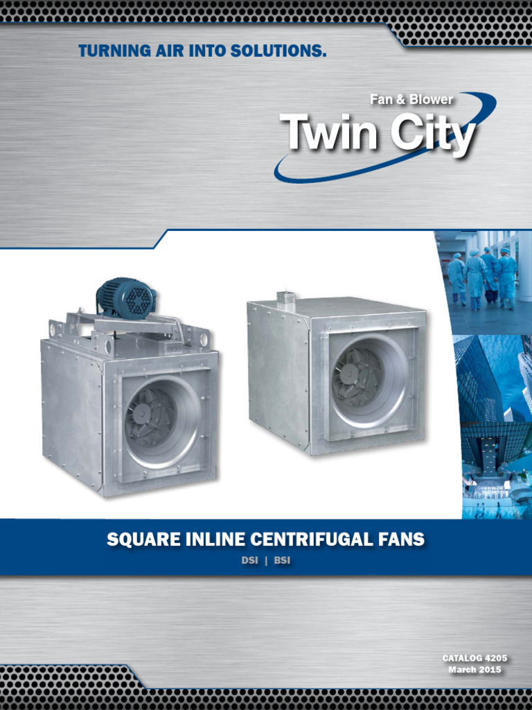 Twin City Square Inline Fans Catalog | PDF | Duct (Flow) | Horsepower