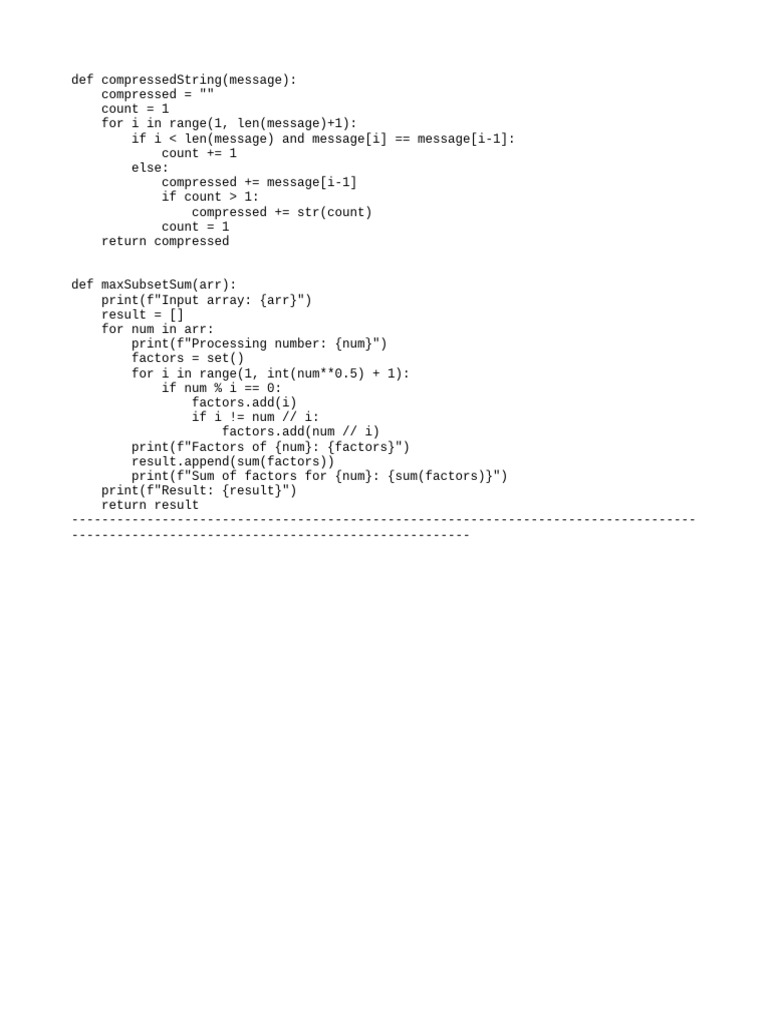 String Compression and Factor Sums | PDF