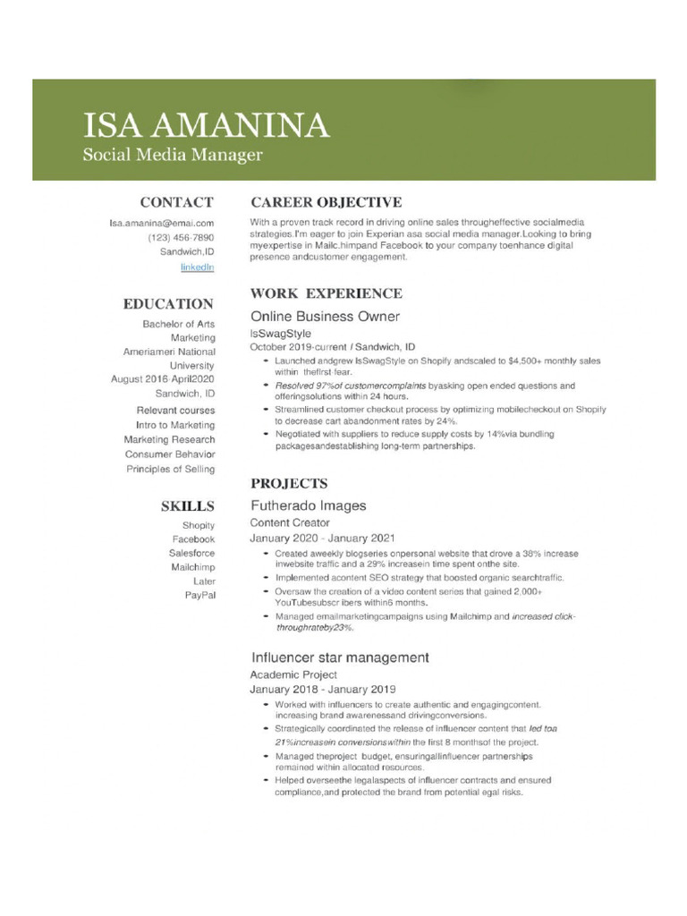 CV Bing | PDF | Career & Growth | Business