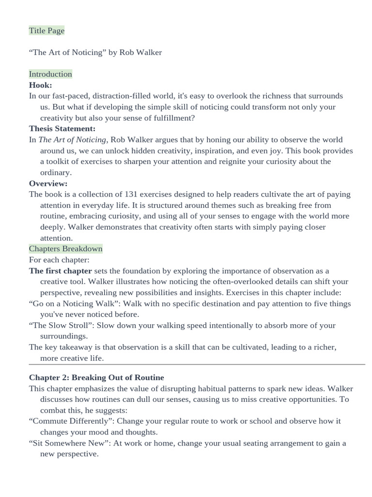 Biweekly Summary Creativity Andrian Kindrat | PDF | Creativity | Senses