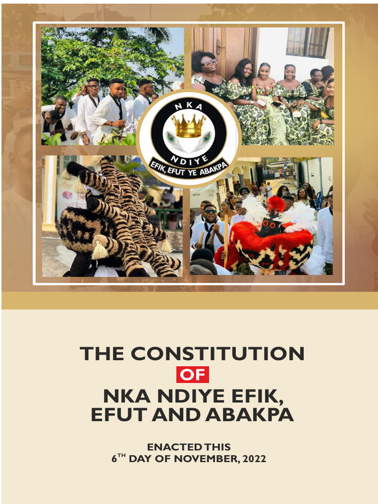 Constitution of Nka Ndiye Efik, Efut & Abakpa | PDF | Presidents Of The ...