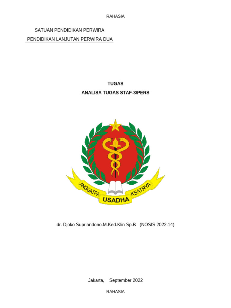 Antug Staf-3 Pers Djoko | PDF