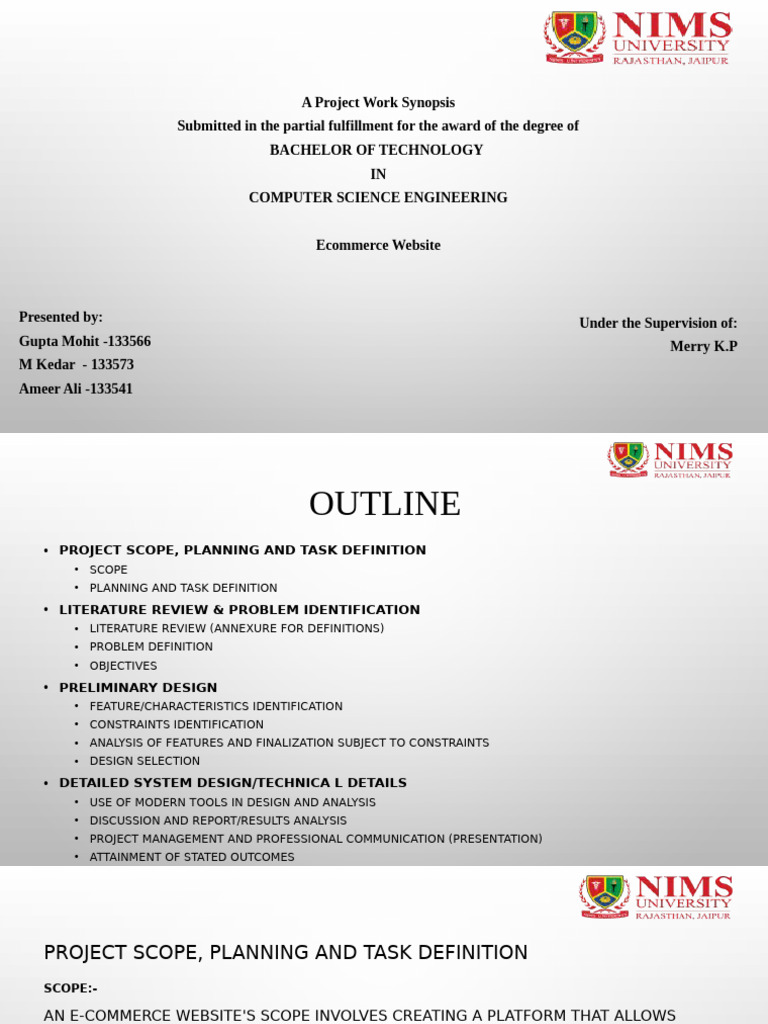 E Commerce Website Pdf E Commerce Project Management