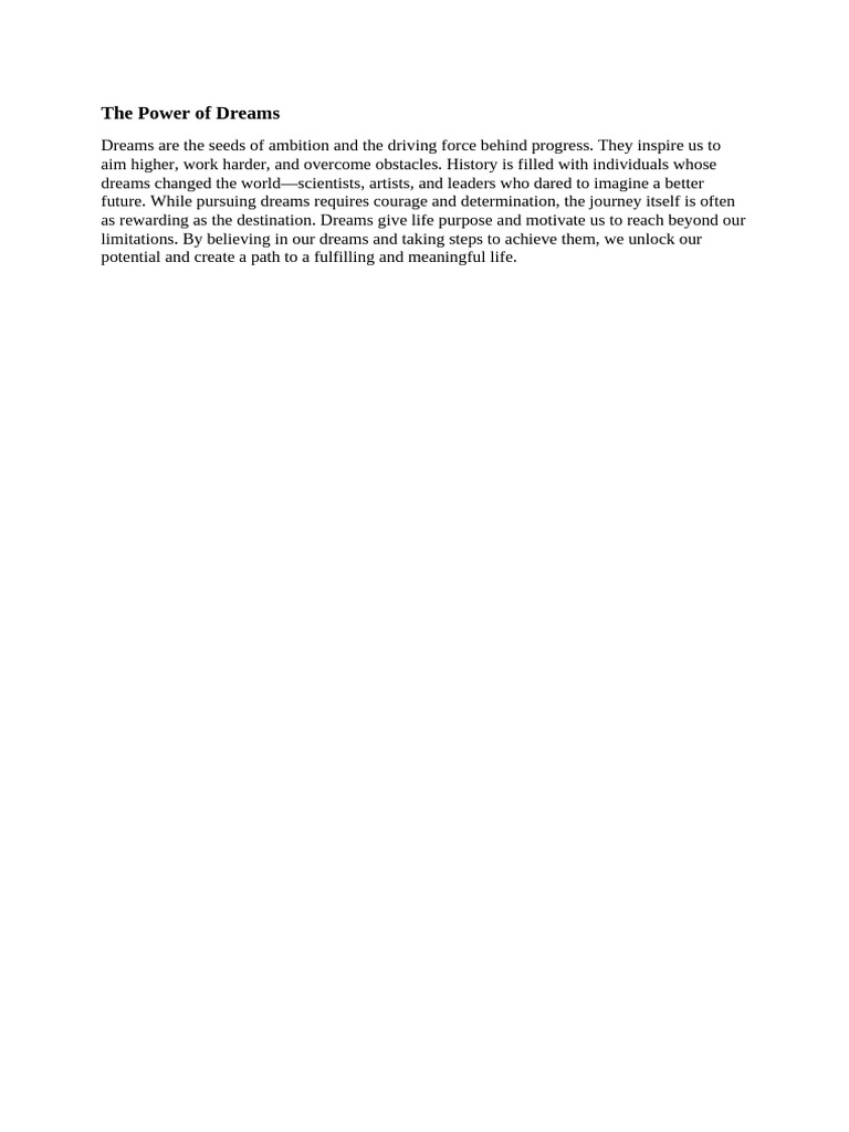 Unlocking Potential Through Dreams | PDF | Self-Improvement