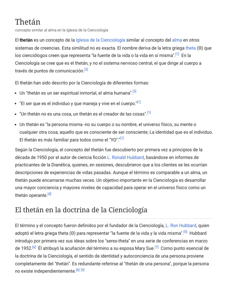 El concepto de thetán en Cienciología | PDF | Religiones Ovni