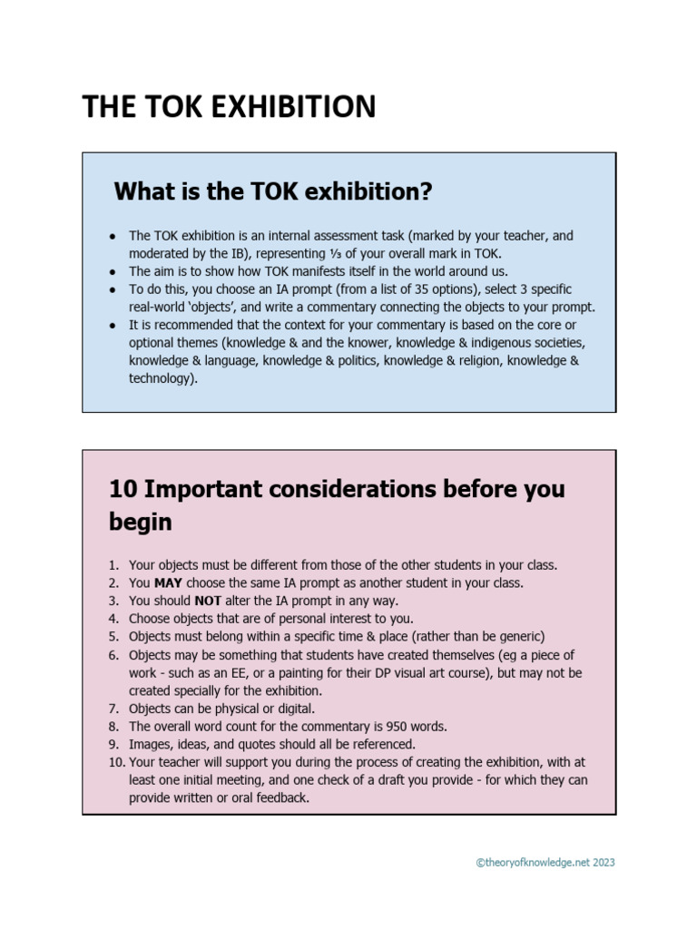 Guide to the TOK Exhibition Process | PDF | Art
